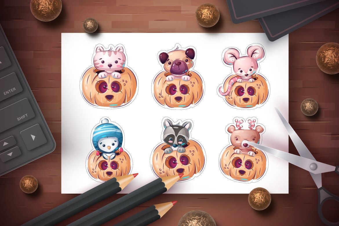 Bundle 60 Cartoons Stickers for Cricut PNG - Etsy