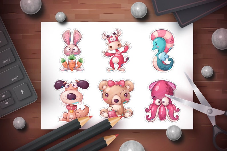 Bundle 60 Cartoons Stickers for Cricut PNG - Etsy