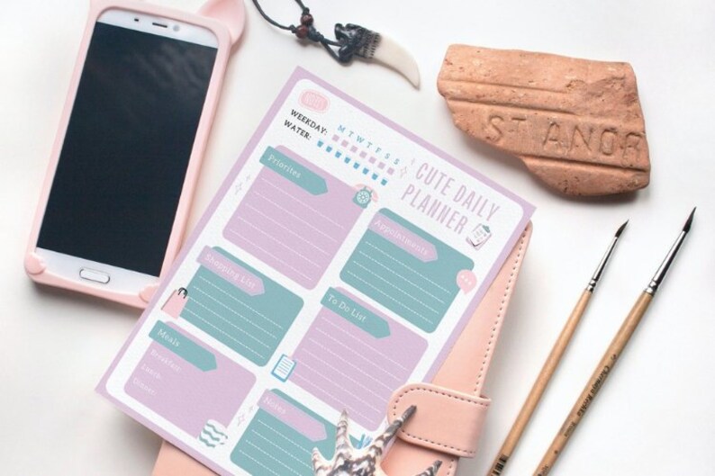 4 Cute Daily Planner Canva Templates Digital Download - Etsy