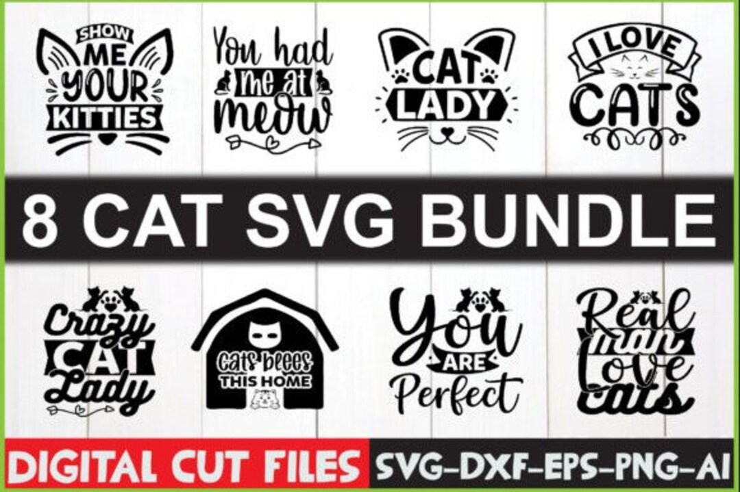 Cat SVG Bundle - Etsy