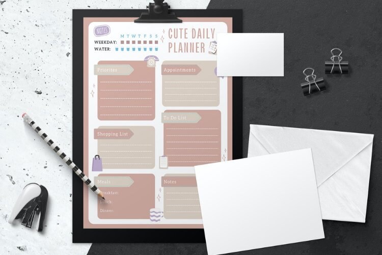 4 Cute Daily Planner Canva Templates Digital Download - Etsy