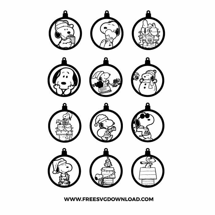 Snoopy Christmas Ornament SVG & PNG Cut Files - Etsy