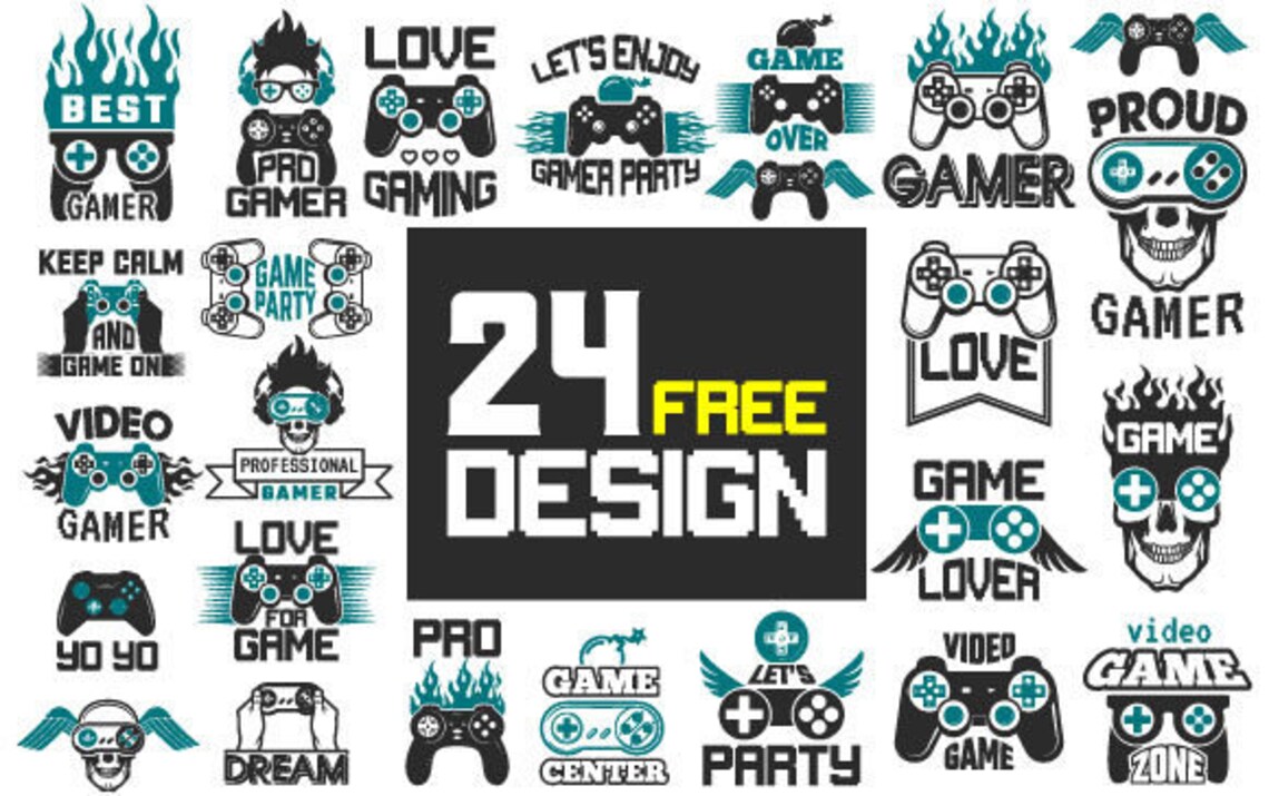 24 Designs Gaming Gamer Svg, Gamer Svg Bundle, Gaming Svg Bundle, Funny ...