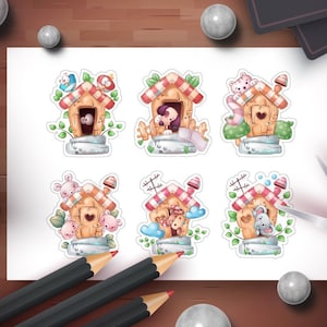 Bundle 60 Cartoons Stickers for Cricut PNG - Etsy