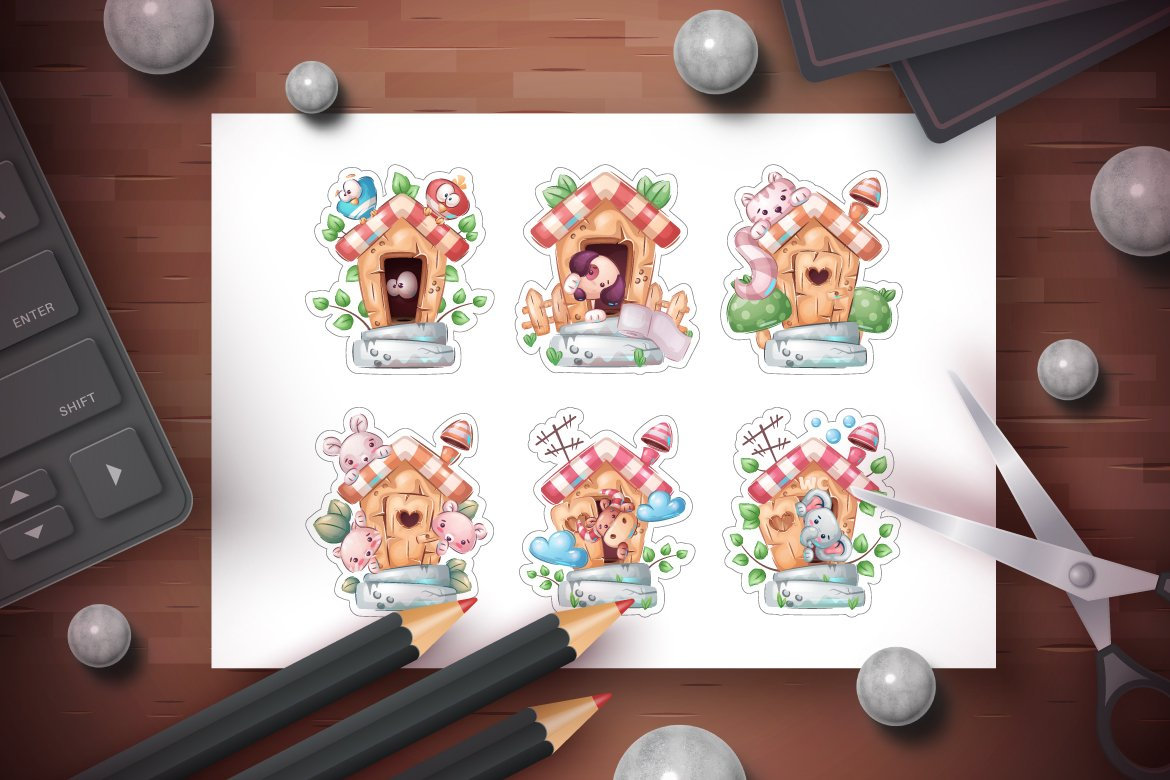 Bundle 60 Cartoons Stickers for Cricut PNG - Etsy