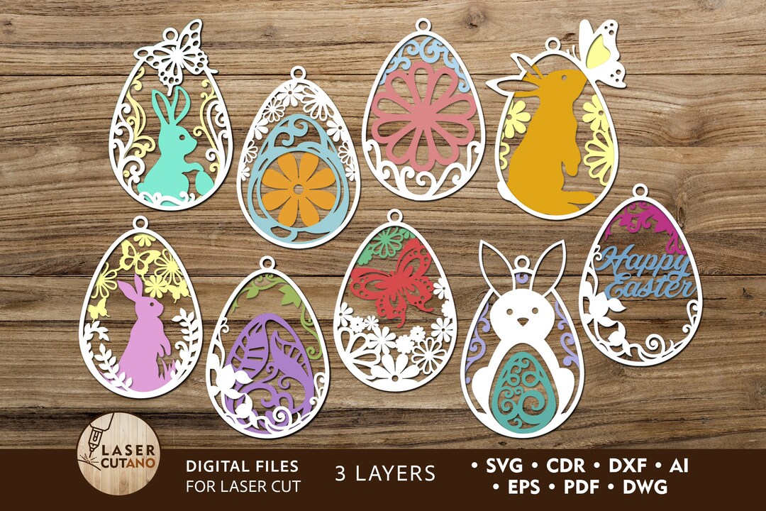 Multilayer Cut File Easter Tags Bundle for Cricut or Wood - Etsy