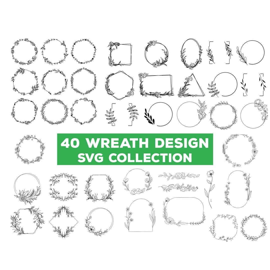 Couronne Svg Bundle Circle SVG Bundle Couronne Florale SVG Couronne De ...