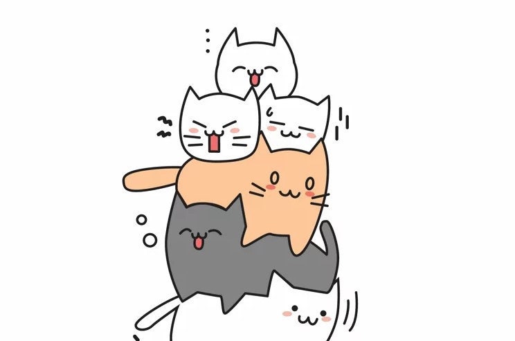 Pile of Cats Svg on Multiple Formats Cat Svg Cat Clipart - Etsy