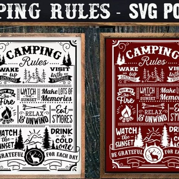 Camping Rules Svg - Etsy