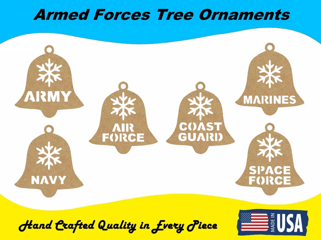 Armed Forces Wooden Tree Ornaments, Wooden Military Tree Ornaments ...