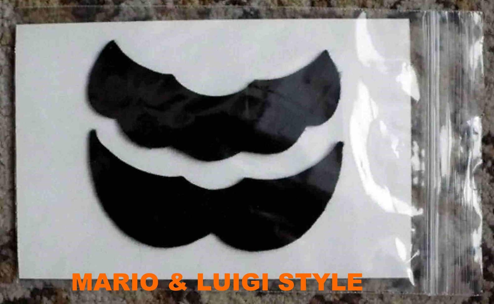 Mario & Luigi Character Inspired Mustache Set, Black Adhesive Felt ...