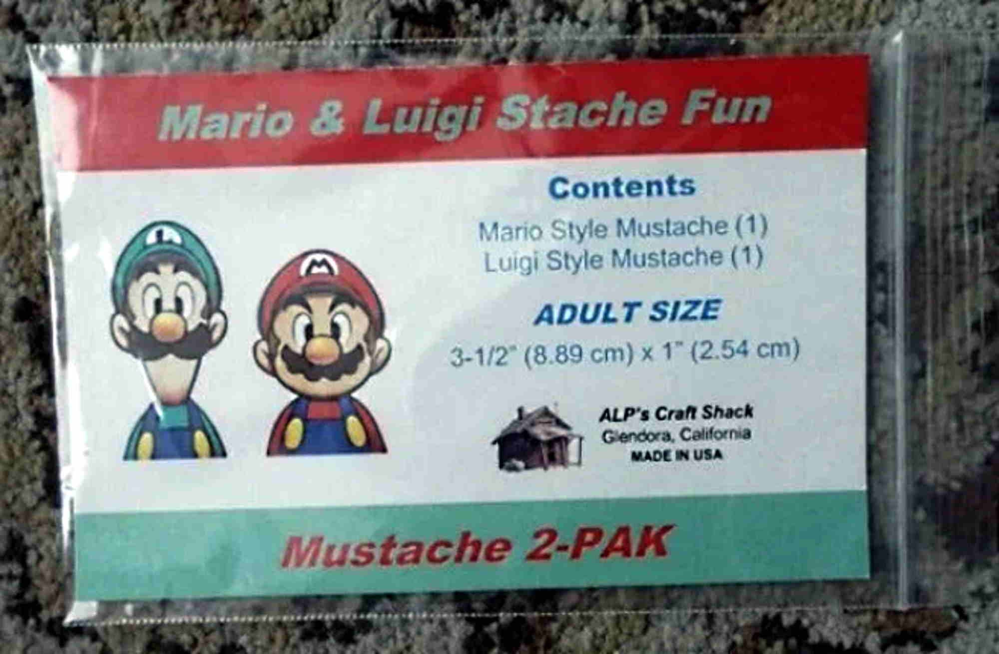 Mario & Luigi Inspired Mustache Combo Package, Black Adhesive Felt ...