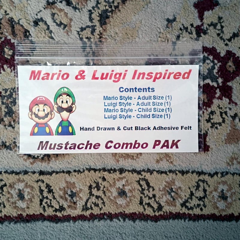 Fake Black Mustache Mario - Etsy New Zealand