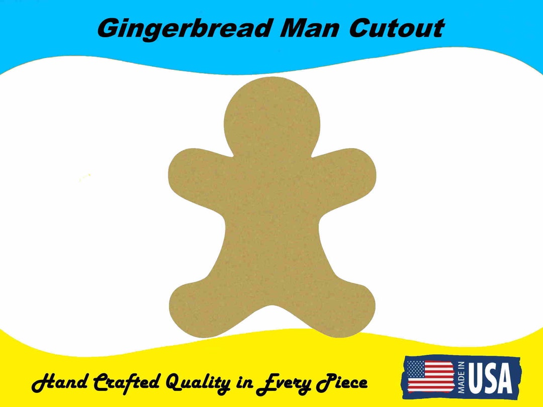 Gingerbread Man Shape - Hand Crafted Unfinished Wood Cutouts - Multiple ...
