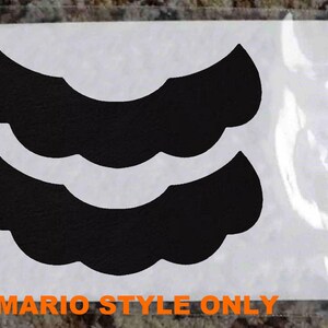 Mario & Luigi Character Inspired Mustache Set, Black Adhesive Felt ...