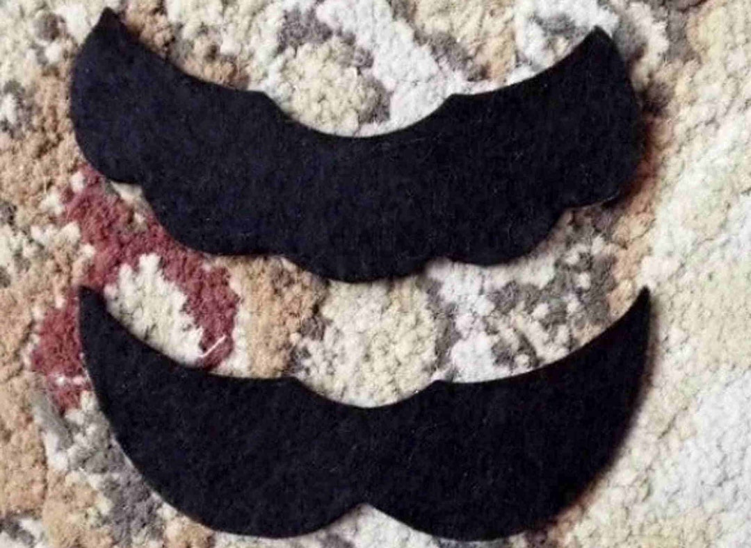 Mario & Luigi Inspired Mustache Combo Package, Black Adhesive Felt ...