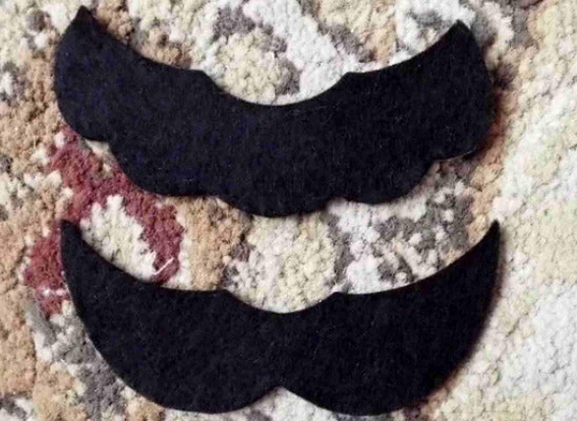 Mario & Luigi Inspired Mustache Combo Package, Black Adhesive Felt ...