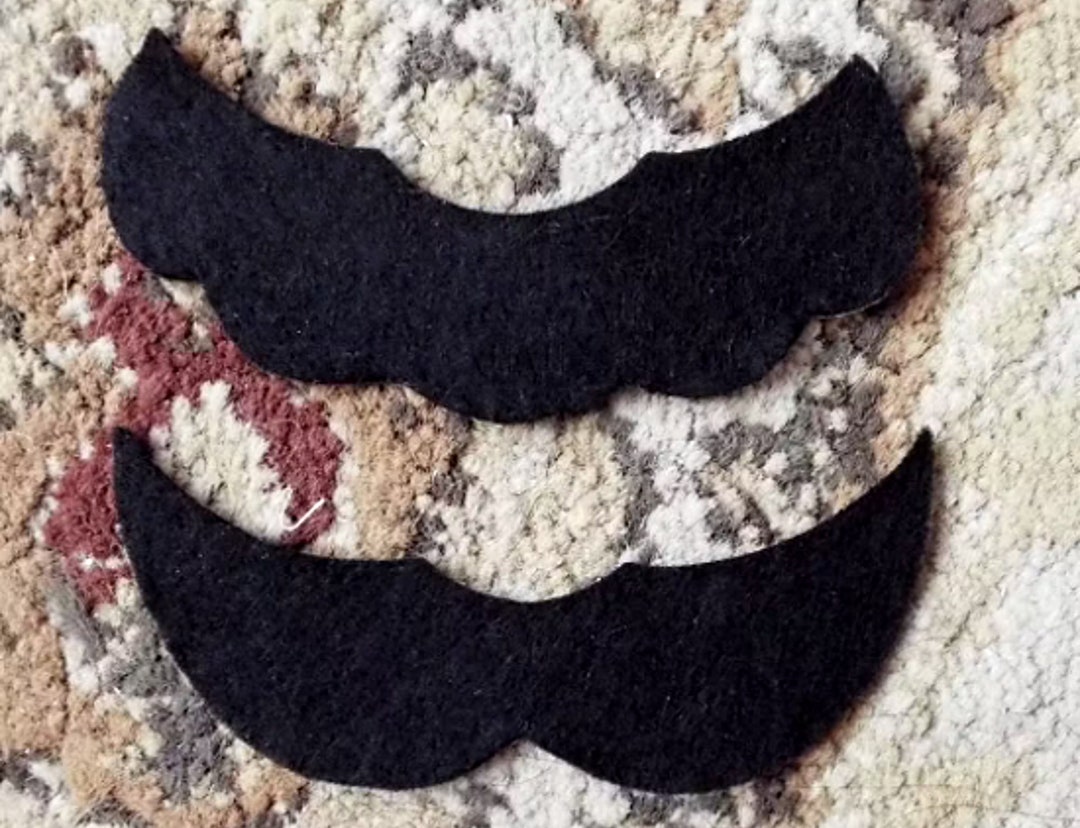 Mario & Luigi Character Inspired Mustache Set, Black Adhesive Felt ...
