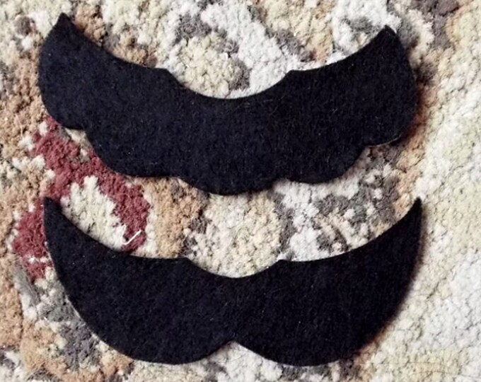 Mario & Luigi Character Inspired Mustache Set, Black Adhesive Felt ...