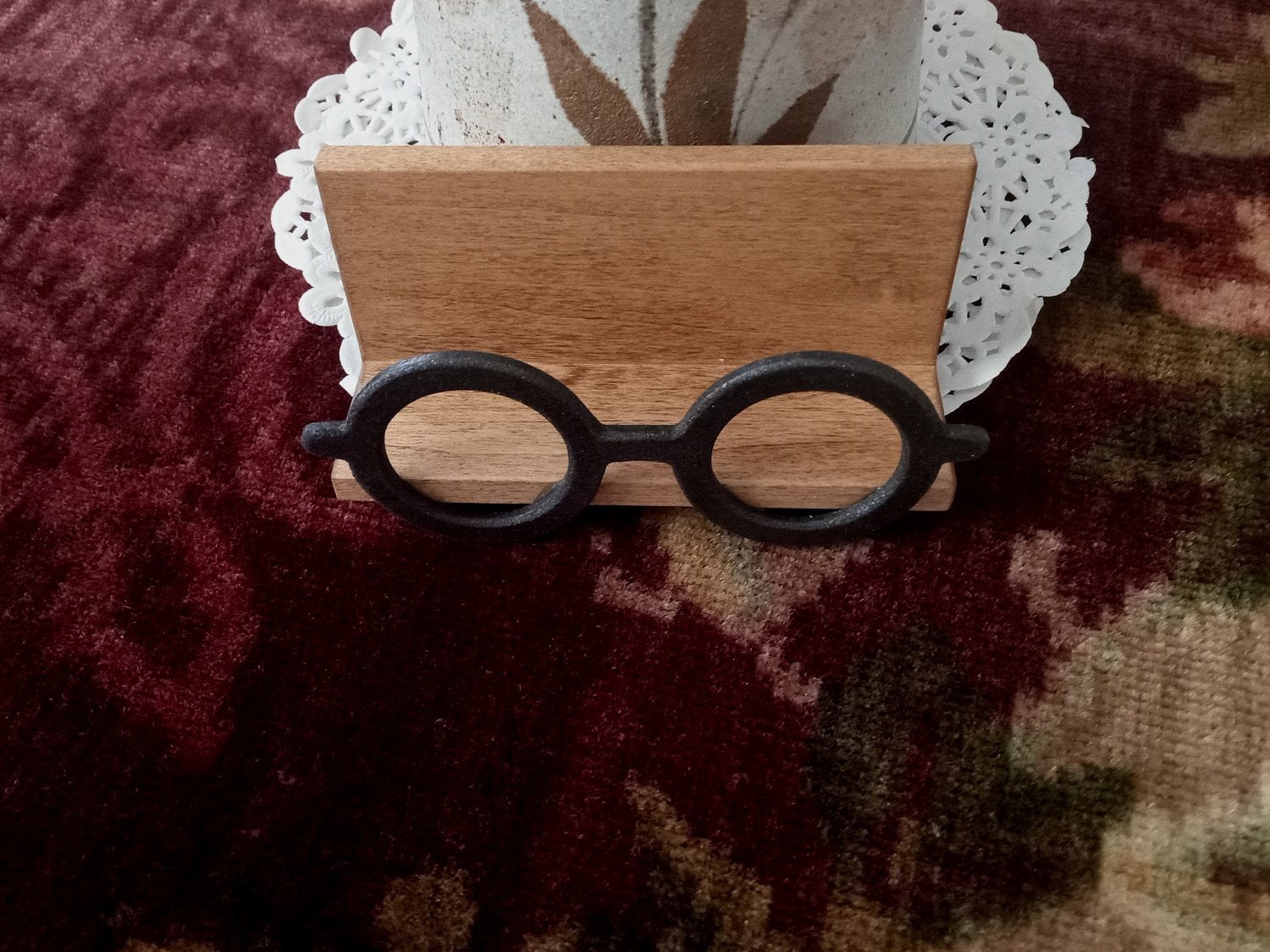 Eyeglasses Wooden Desktop Business Card Holder, Custom Business Card ...
