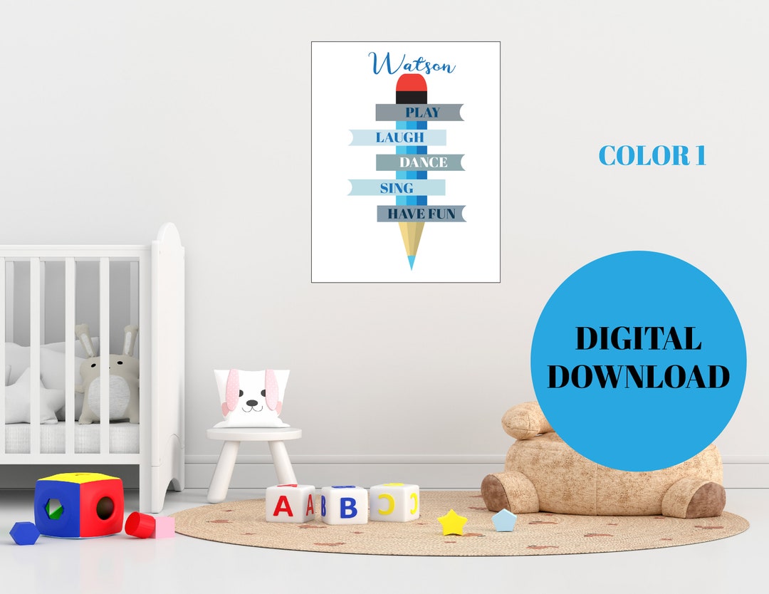 Custom Name Printable, Personalized Name Print, Digital Custom Nursery ...