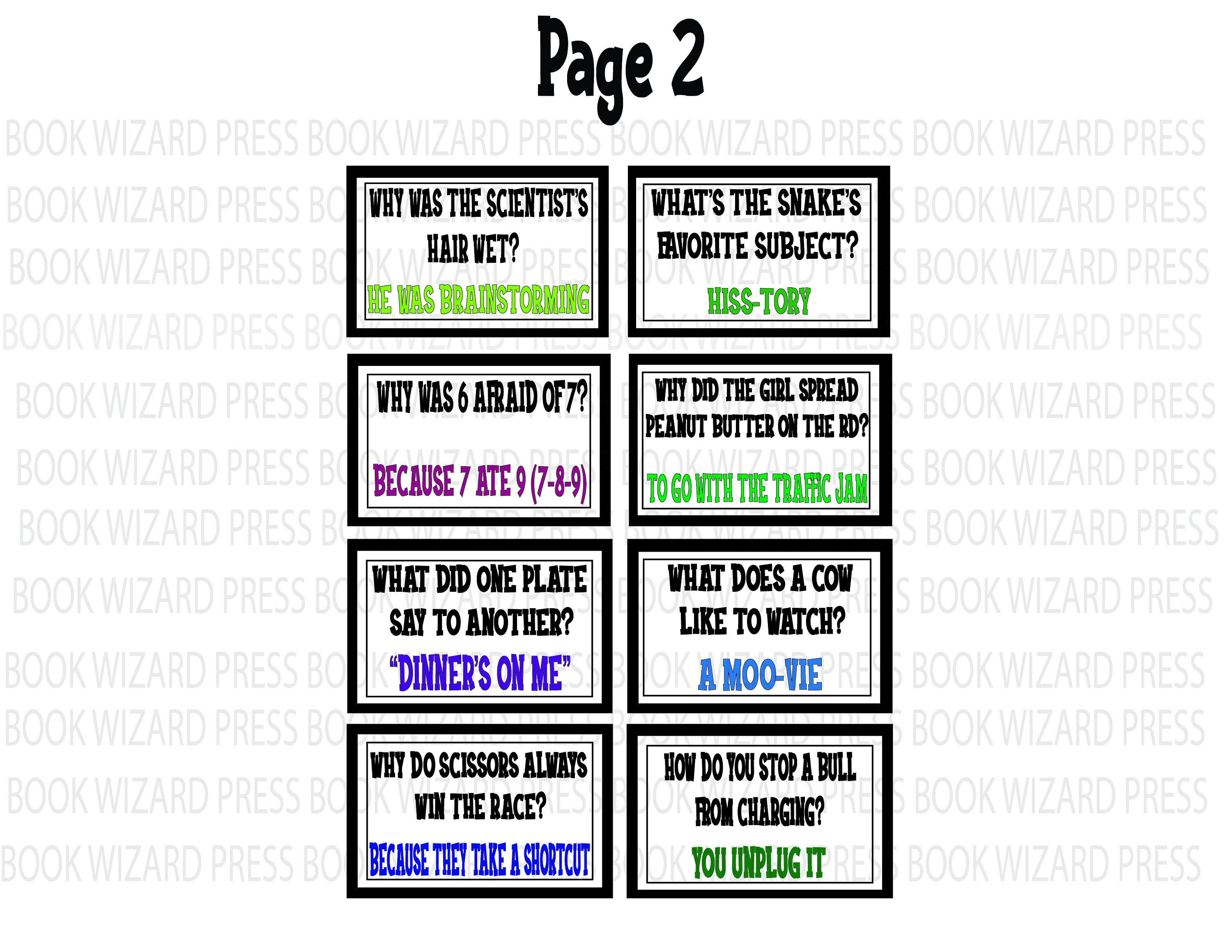 Printable Funny Lunchbox Notes Lunchbox Jokes Notes for Kids DIY ...