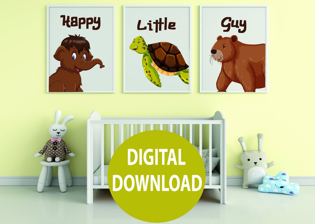 Happy Little Guy Wall Art Download | Nursery Print | Baby Shower Prints ...