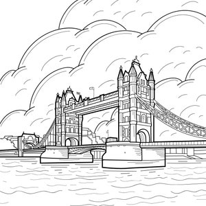 Travel Digital Coloring Page/ Adult Coloring/ World Destinations ...