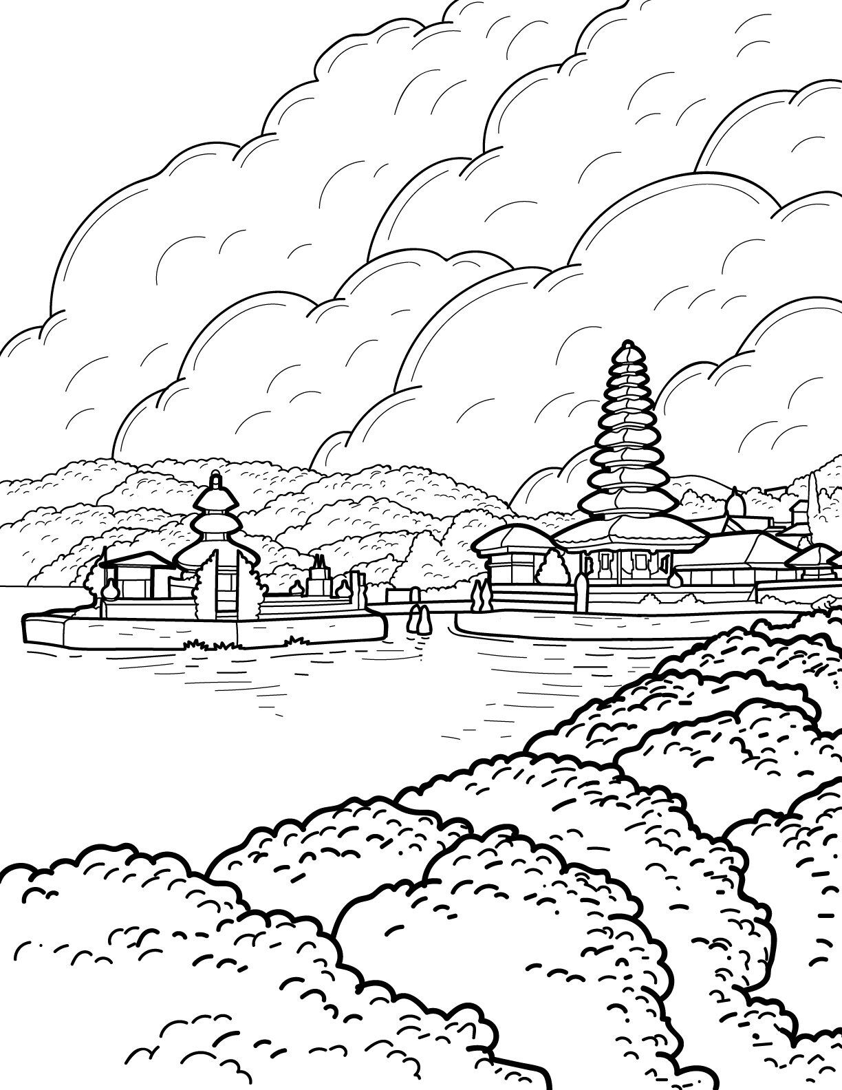 Travel Digital Coloring Page/ Adult Coloring/ World Destinations ...