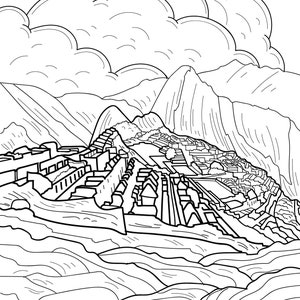 Travel Digital Coloring Page/ Adult Coloring/ World Destinations ...