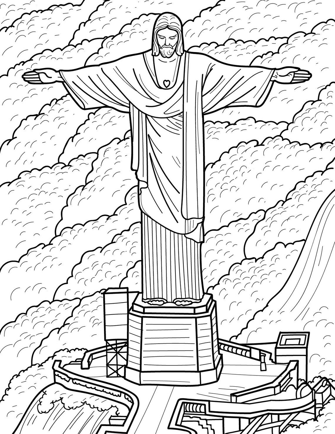Travel Digital Coloring Page/ Adult Coloring/ World Destinations ...