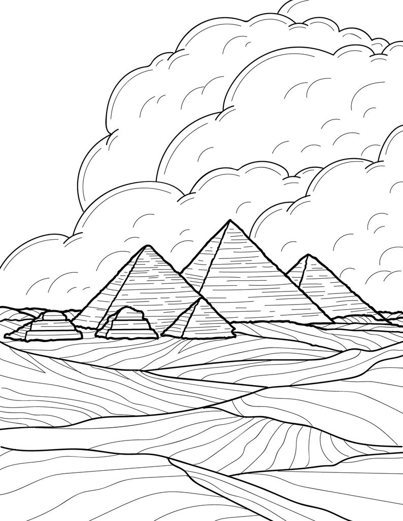 Travel Digital Coloring Page/ Adult Coloring/ World Destinations ...