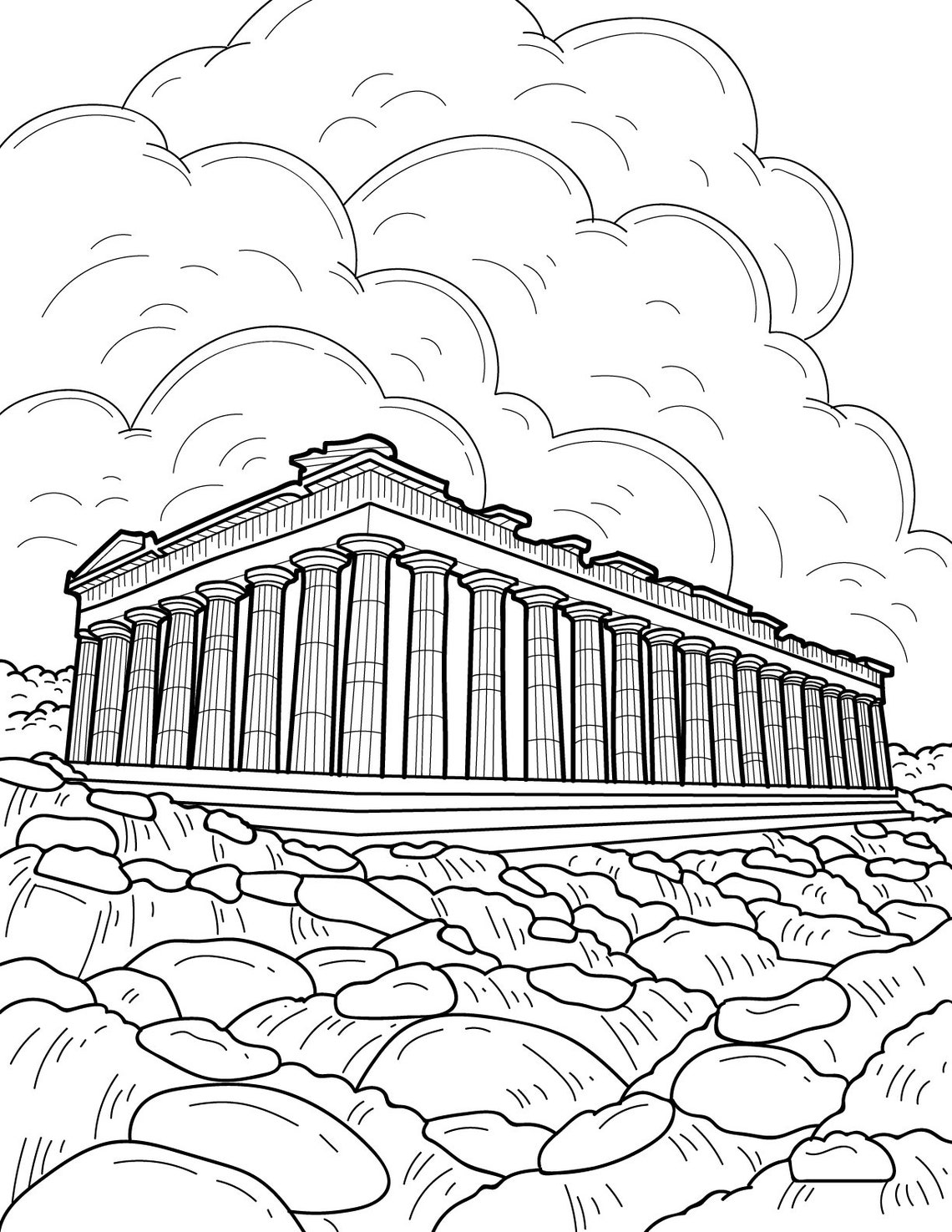 Travel Digital Coloring Page/ Adult Coloring/ World Destinations ...