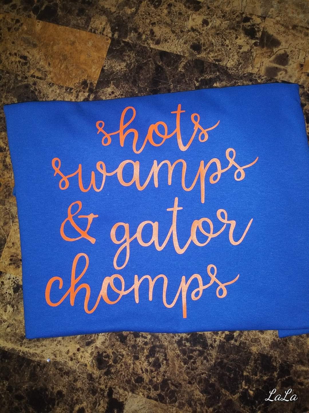 Shots Swamps and Gator Chomps Orange and Blue Tshirt - Etsy