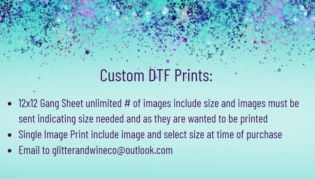 Custom DTF Prints Multiple Sizes - Etsy