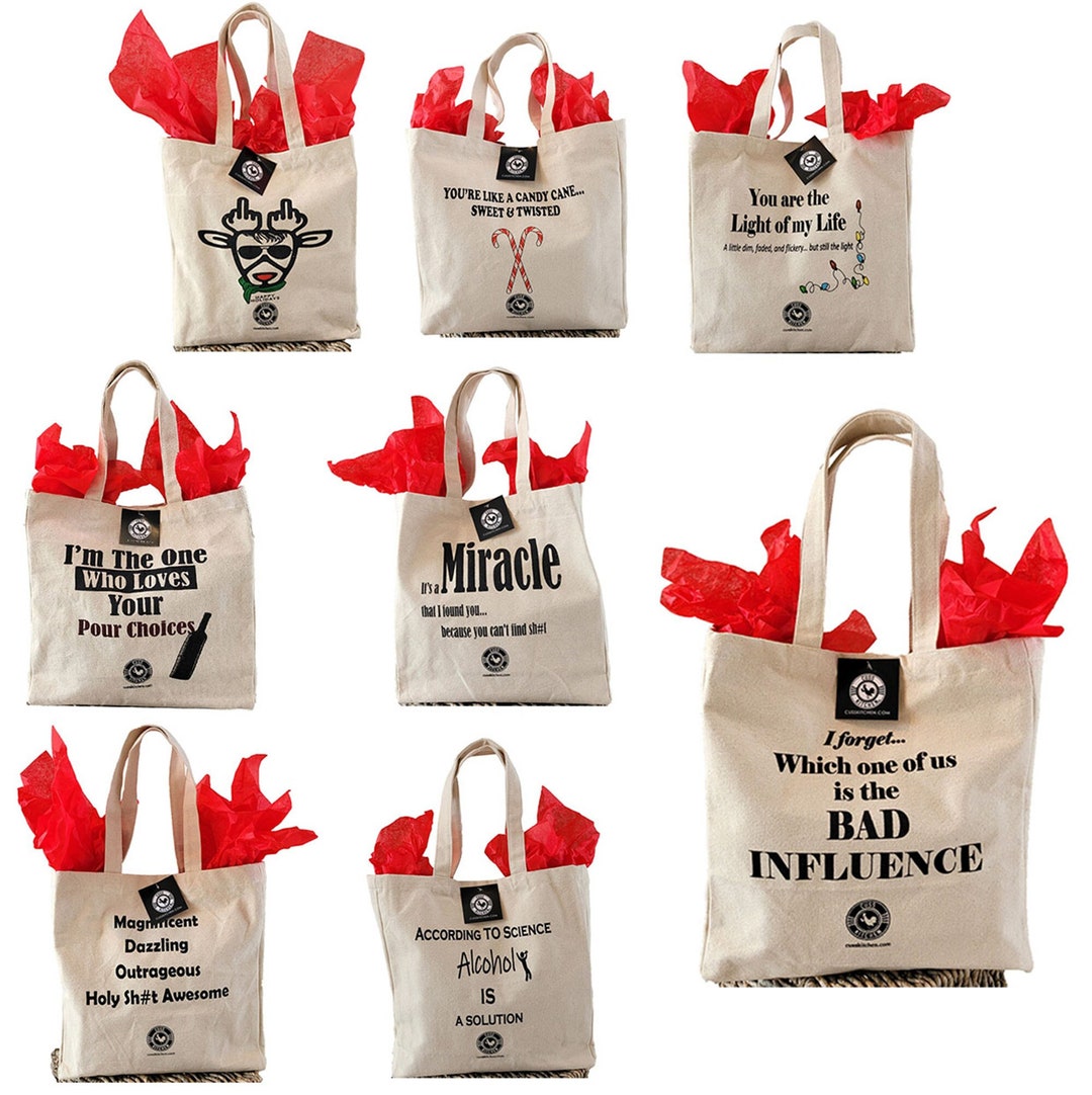 Heavy Canvas Gift Bag for Sassy Holiday Gifts, Birthdays, Wedding ...