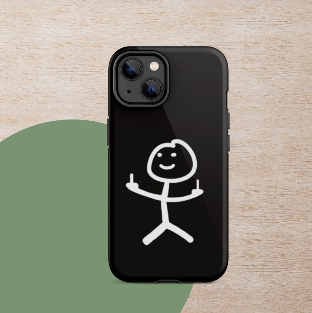 Cartoon Black Matchman Funny iPhone Case | Tough Funny Protective ...