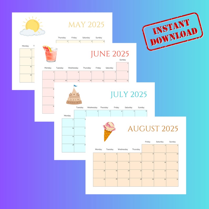 2025 Calender, Cute Calendar, Homeschool Calendar, Blank Calendar, 2025 ...