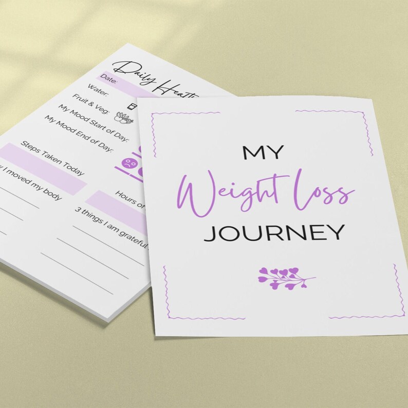 Weight Loss Tracker Printable, Weight Loss Journal PDF, Healthy Habits ...