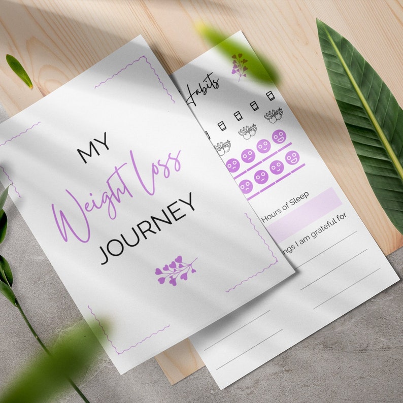 Weight Loss Journal Printable: Lilac, Instant Download PDF US Letter ...