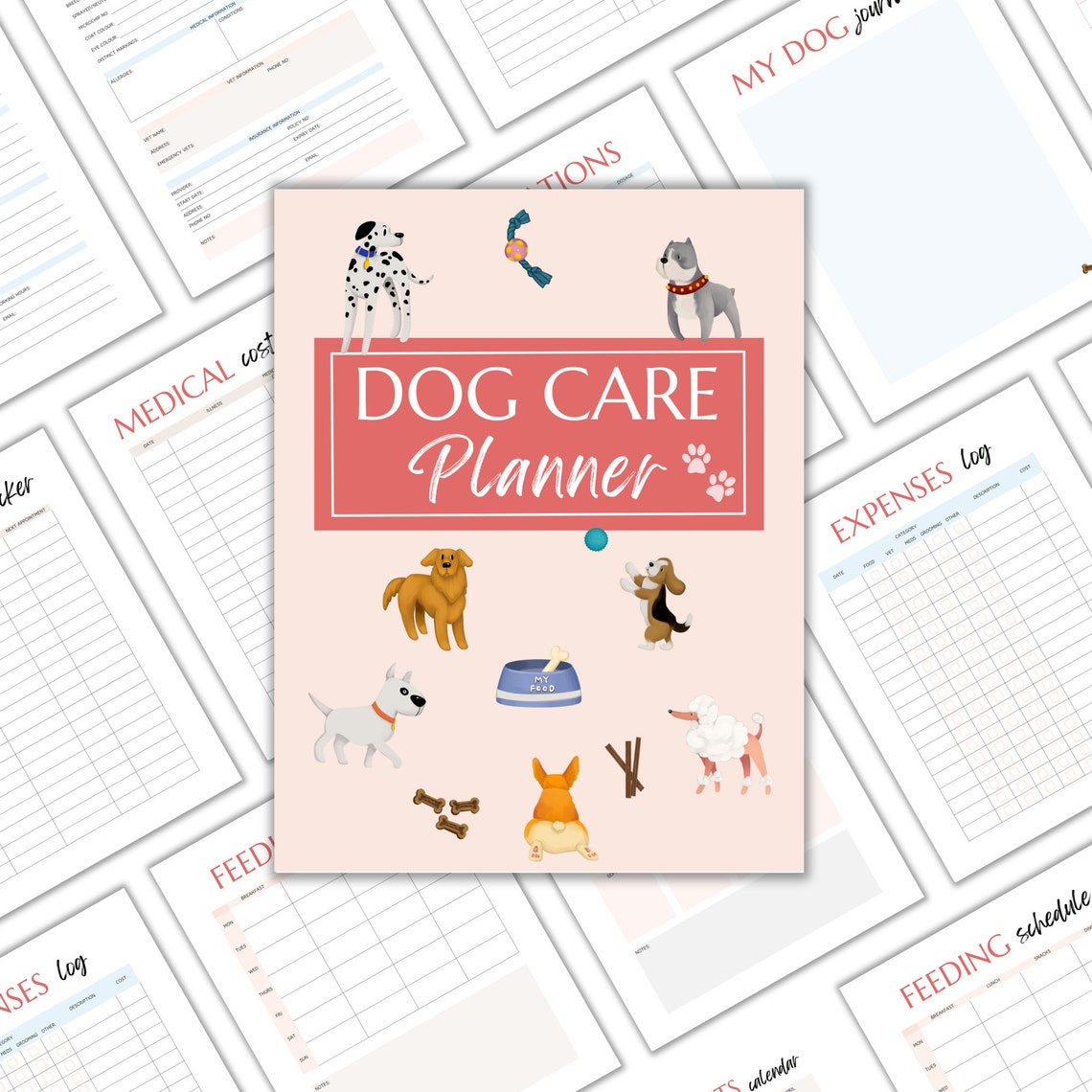 Dog Care Planner Printable, Instant Download US Letter & A4, Dog Care ...
