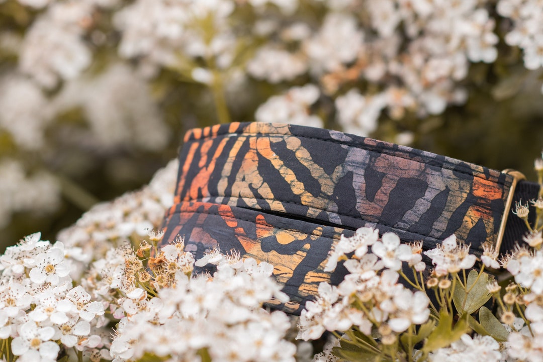 Batik Dog Collar: Striped Martingale Collar Tiger Print "balam" - Etsy