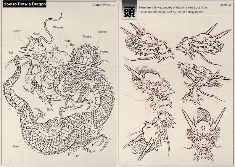 How to Draw a Dragon (E-BOOK .PDF VERSION) - Etsy