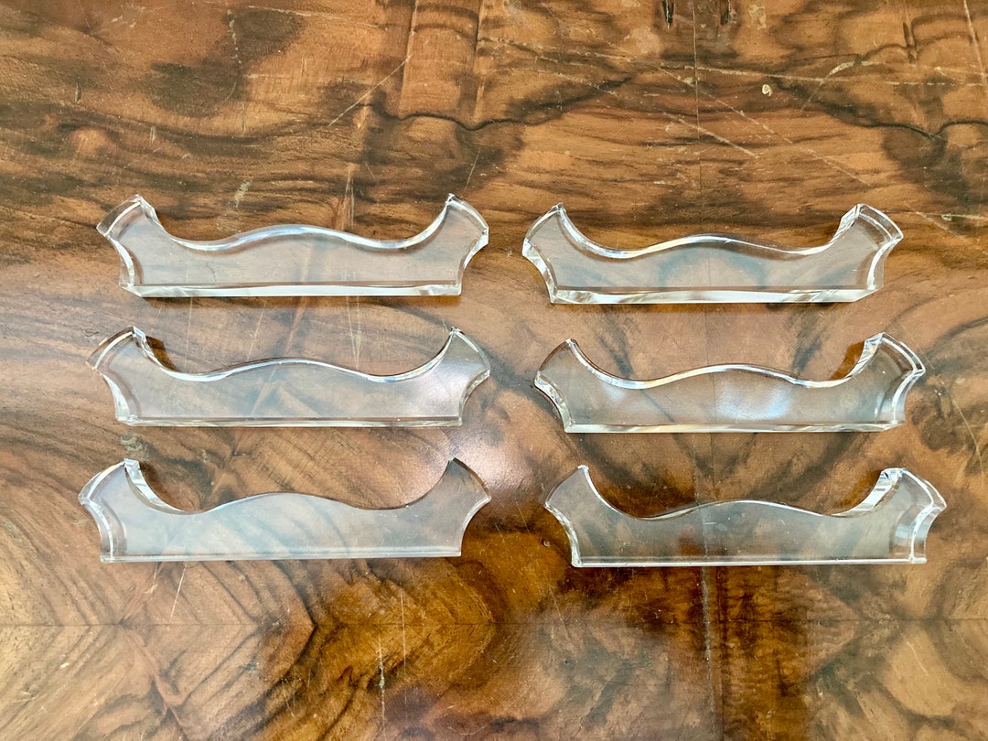 Set of 6 Crystal Knife Rests, Mid Century - Etsy