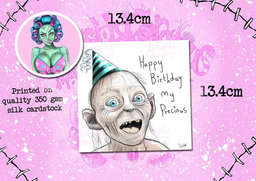 Gollum Lord of the Rings Birthday Card - My Precious! - Movie Cards ...