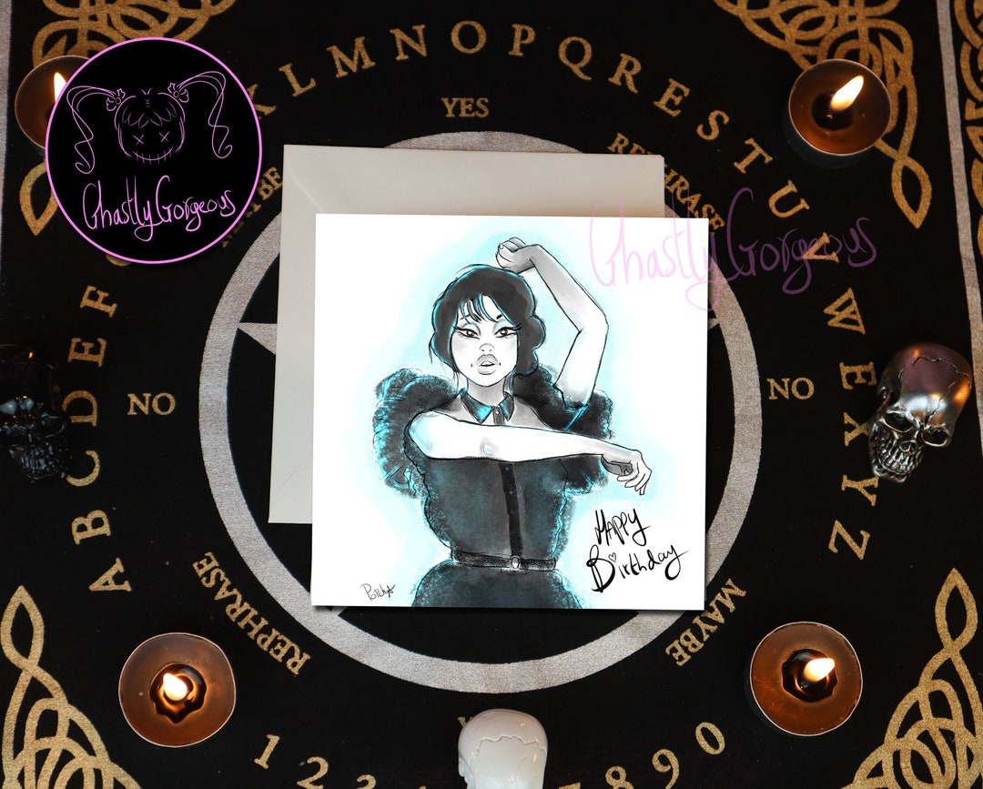 Wednesday Addams Card Personalise for FREE - Etsy