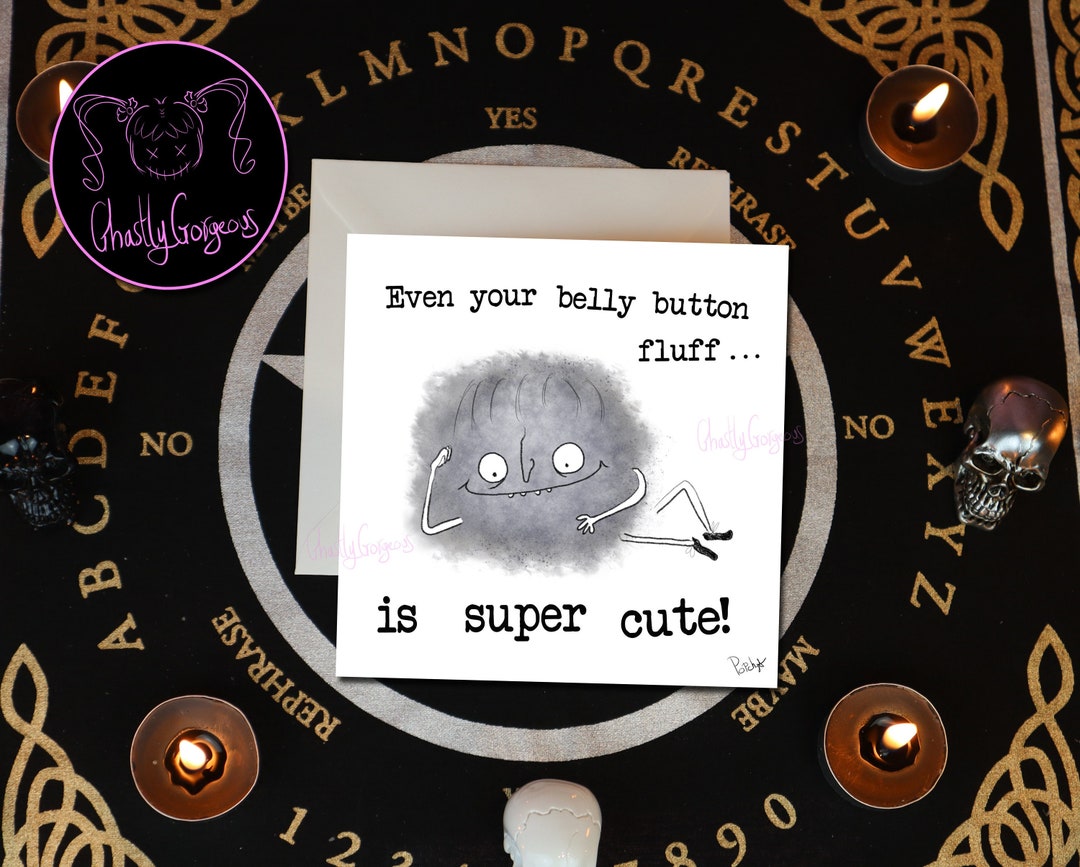 Funny Belly Button Fluff Card – Handmade Cartoon Greeting - Etsy UK