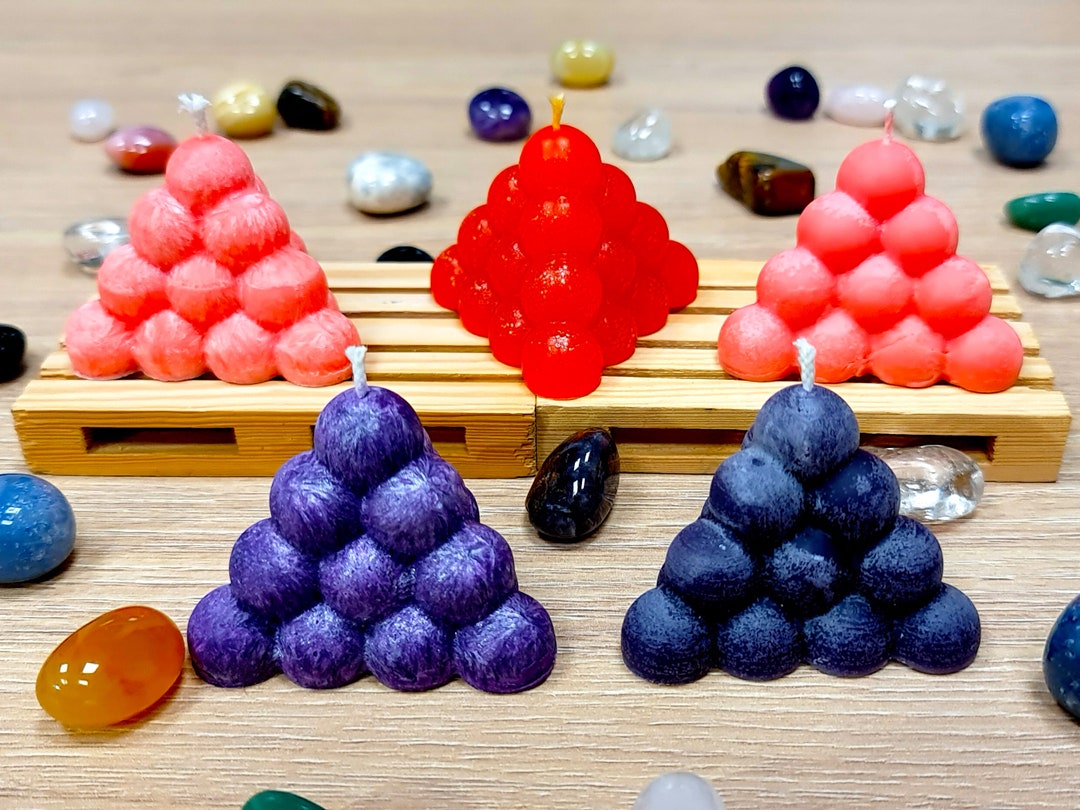 3 Hand-made Pyramid Bubble Candles | Unique Candle | Home Decor Candle ...