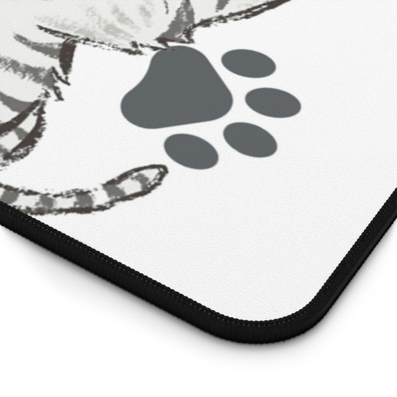 Kitten and Paw Print Desk Mat - Etsy