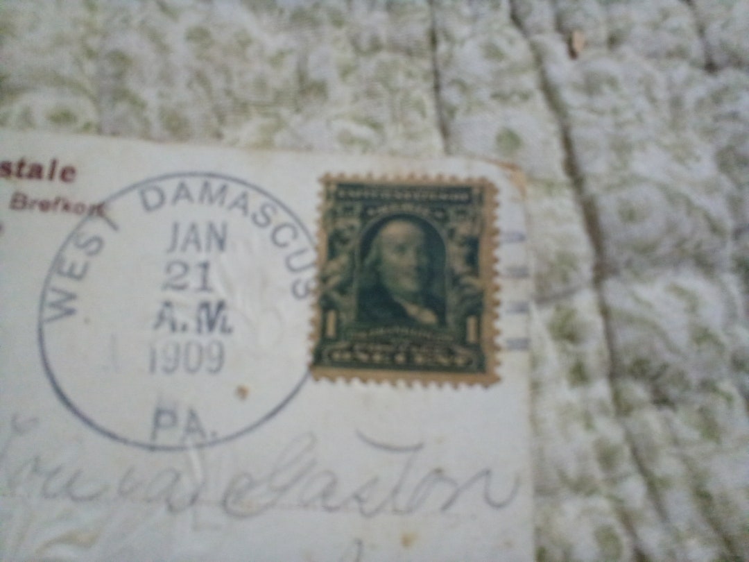 Benjamin Franklin 1 Cent. Stamp 1909 - Etsy